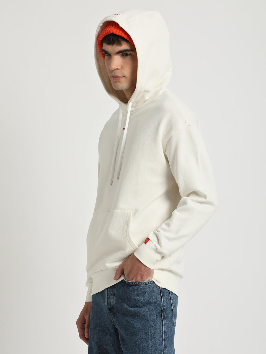 Shop Men White Solid Regular Fit Hoodi eOnline